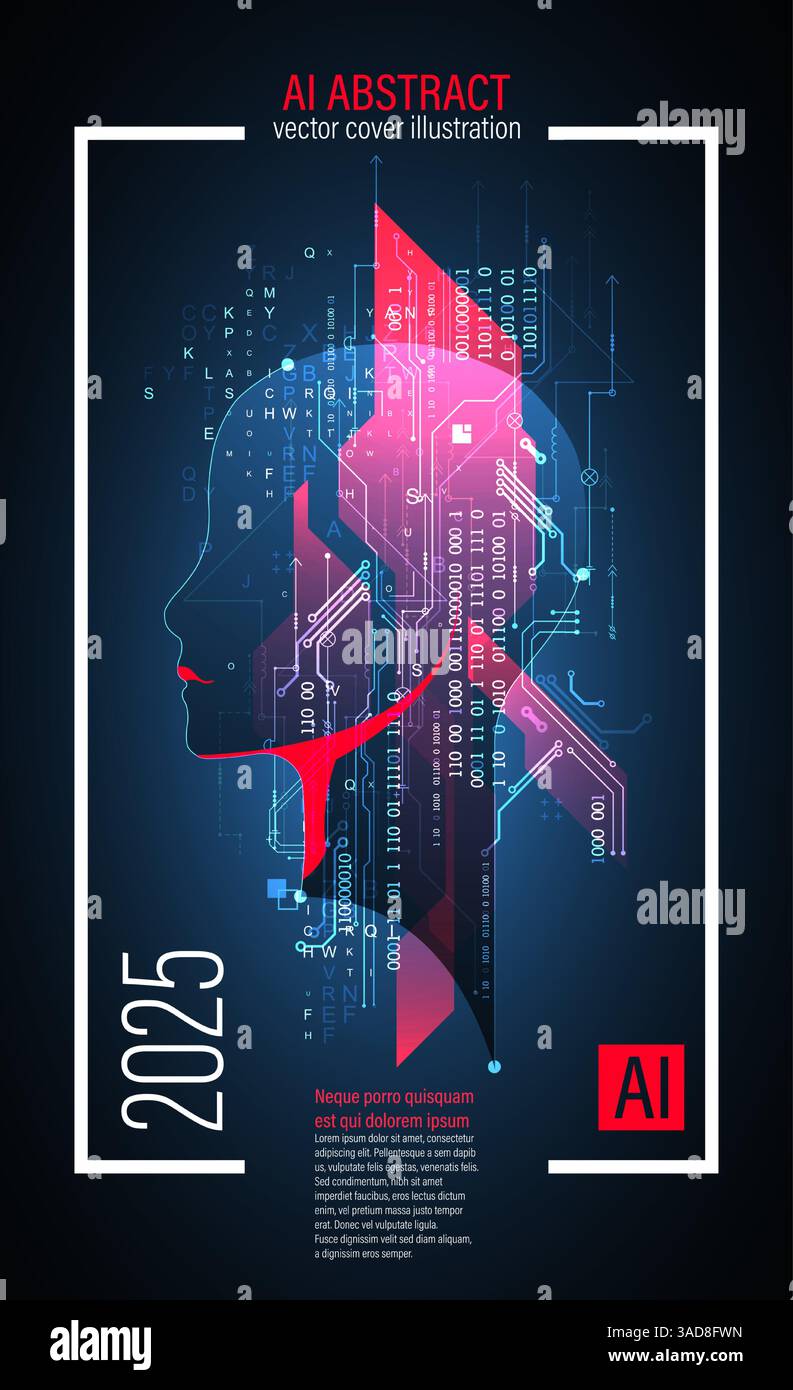 A futuristic abstract cover design showcasing artificial intelligence ...