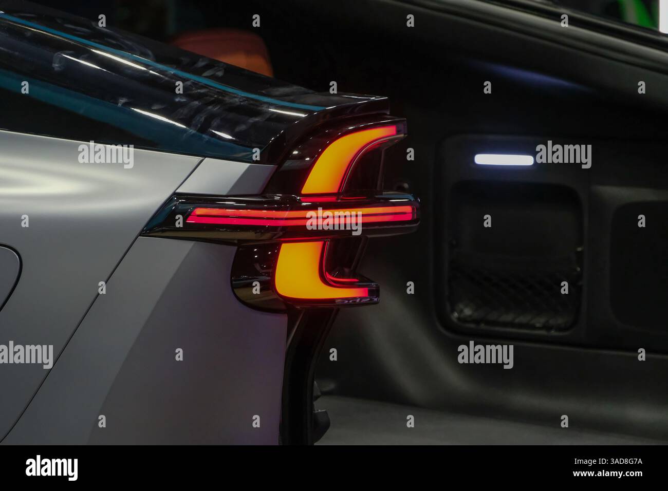 Close up detail of the tail light of Deepal E07 seen at the Melbourne ...