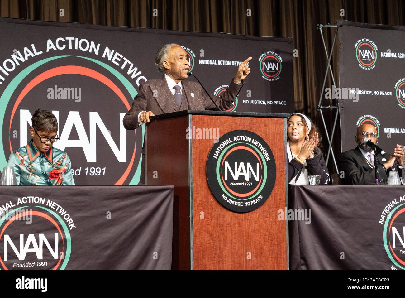New York, NY, April 5, 2025: Reverend Al Sharpton speaks during last ...
