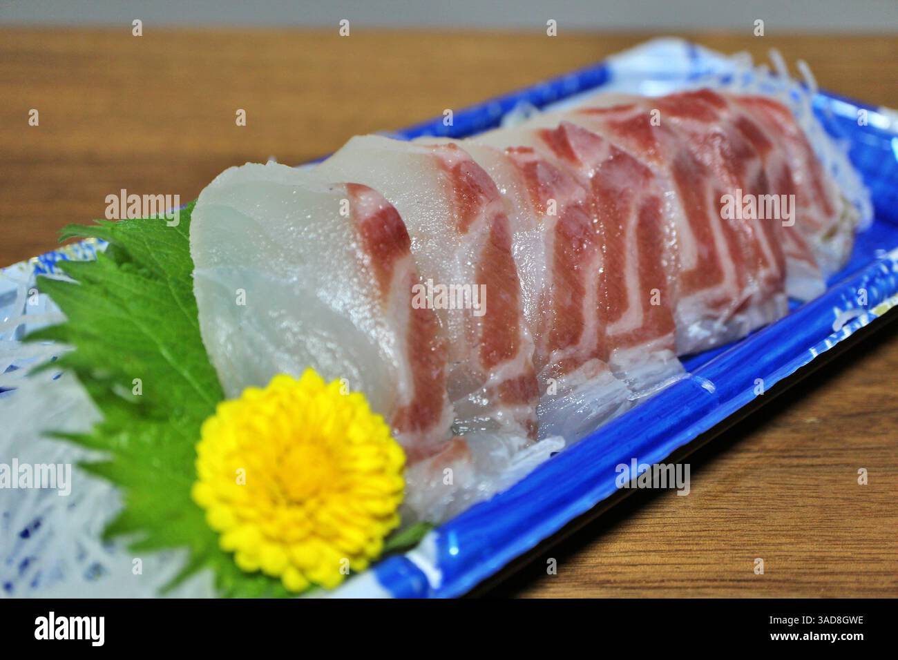 Madai (red seabream) sashimi purchased at a supermarket in Tokyo, Japan ...