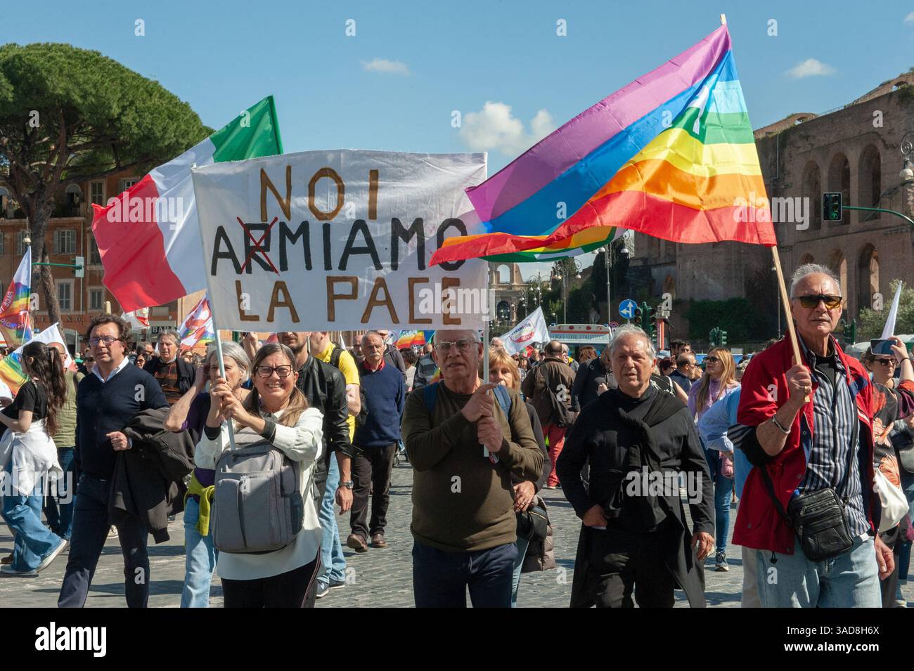 Rome, Italy April 05, 2025: Thousands demonstrate in Rome against ...