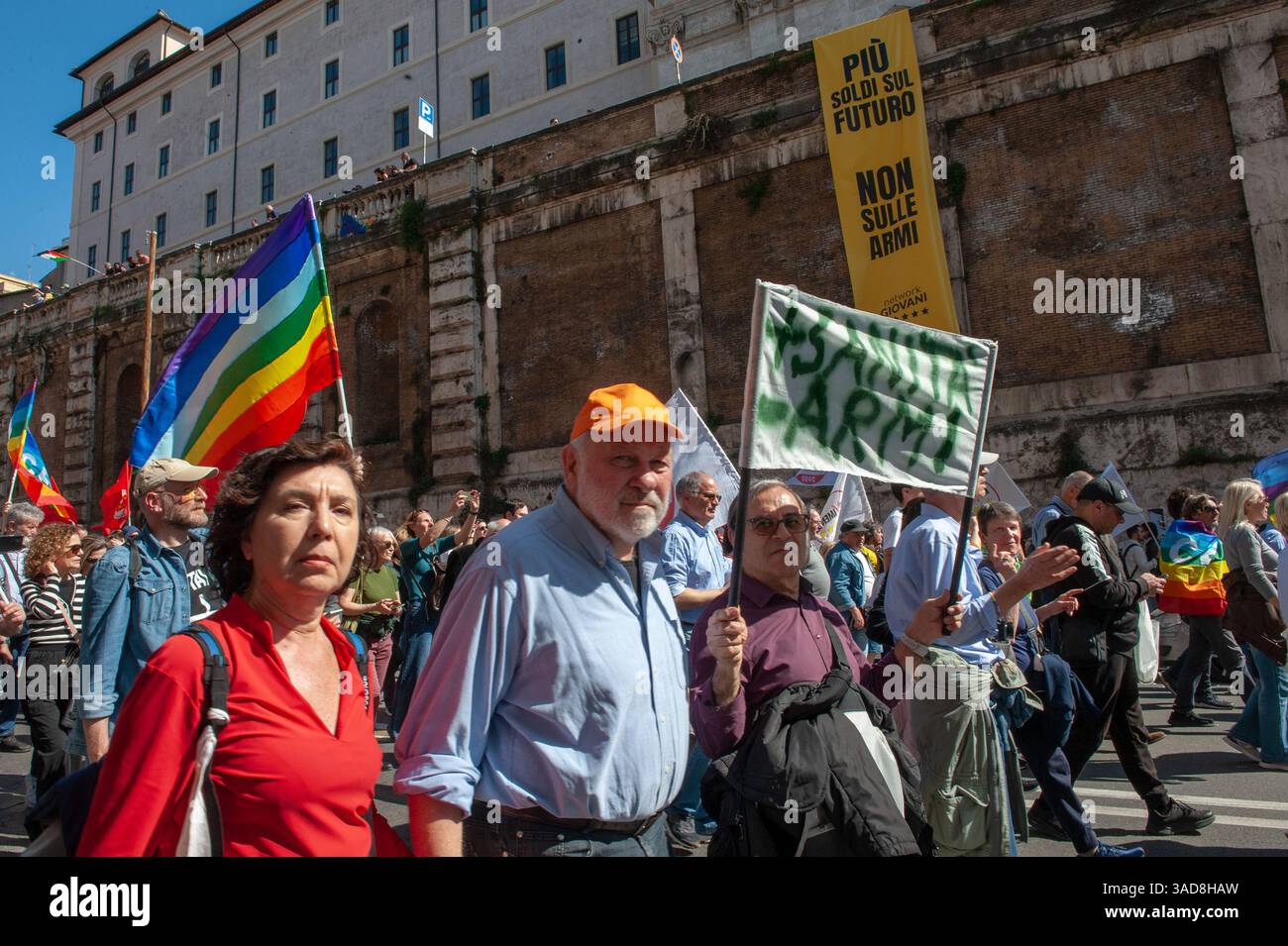 Rome, Italy April 05, 2025: Thousands demonstrate in Rome against ...