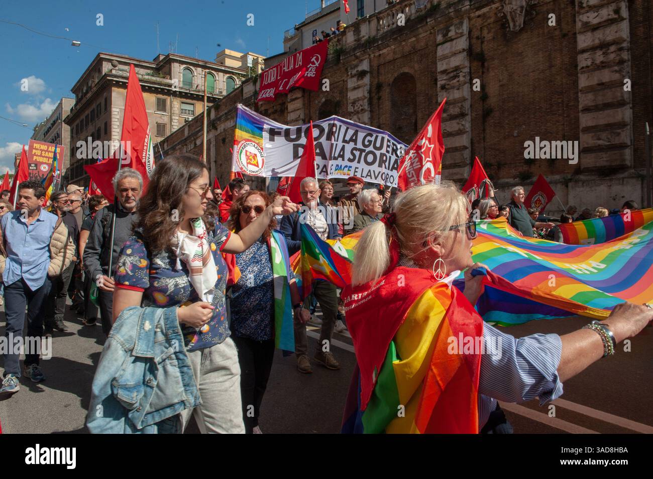 Rome, Italy April 05, 2025: Thousands demonstrate in Rome against ...