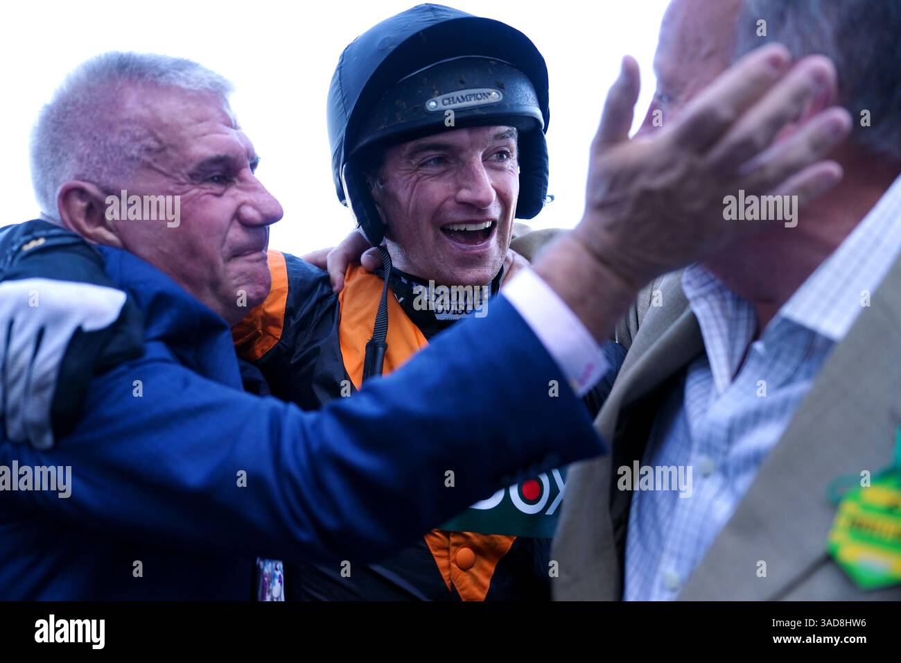 Jockey Patrick Mullins and owner Stewart Andrew after winning the ...