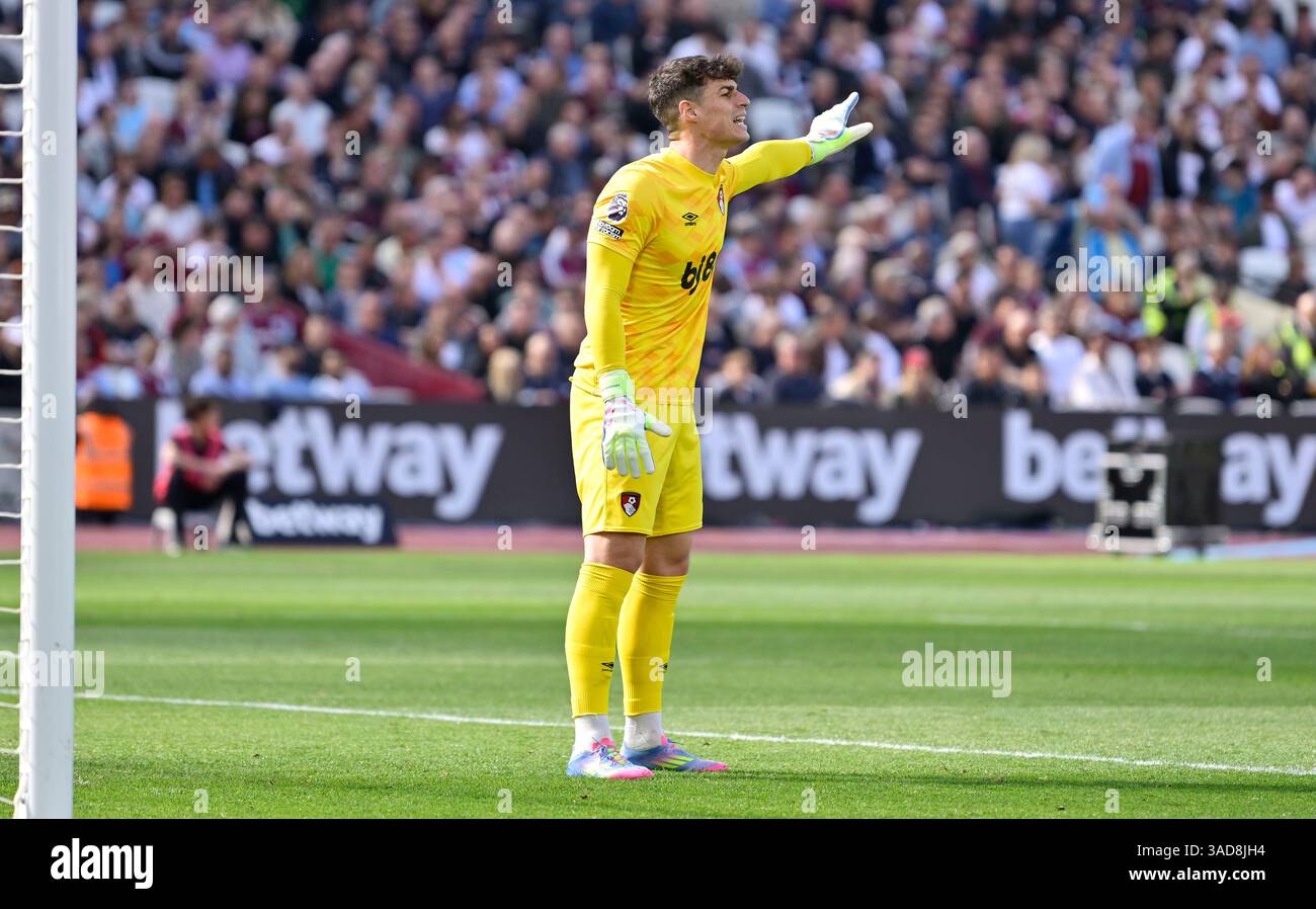 London, UK. 5th Apr, 2025. Kepa Arrizabalaga (Bournemouth, goalkeeper ...