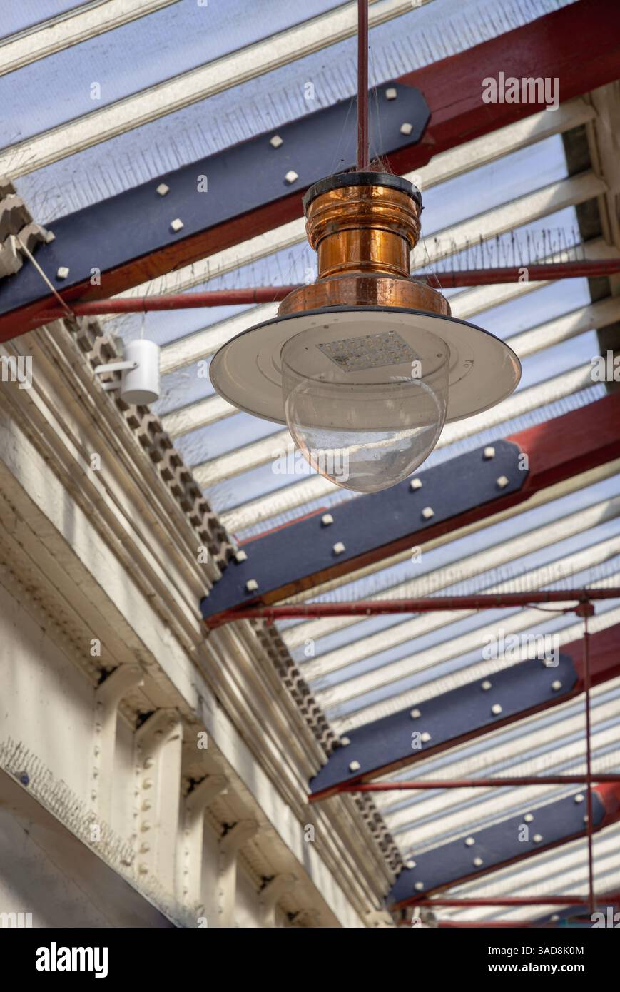 Windsor, England - Apr 3, 2025 - A vintage copper ceiling light fixture ...