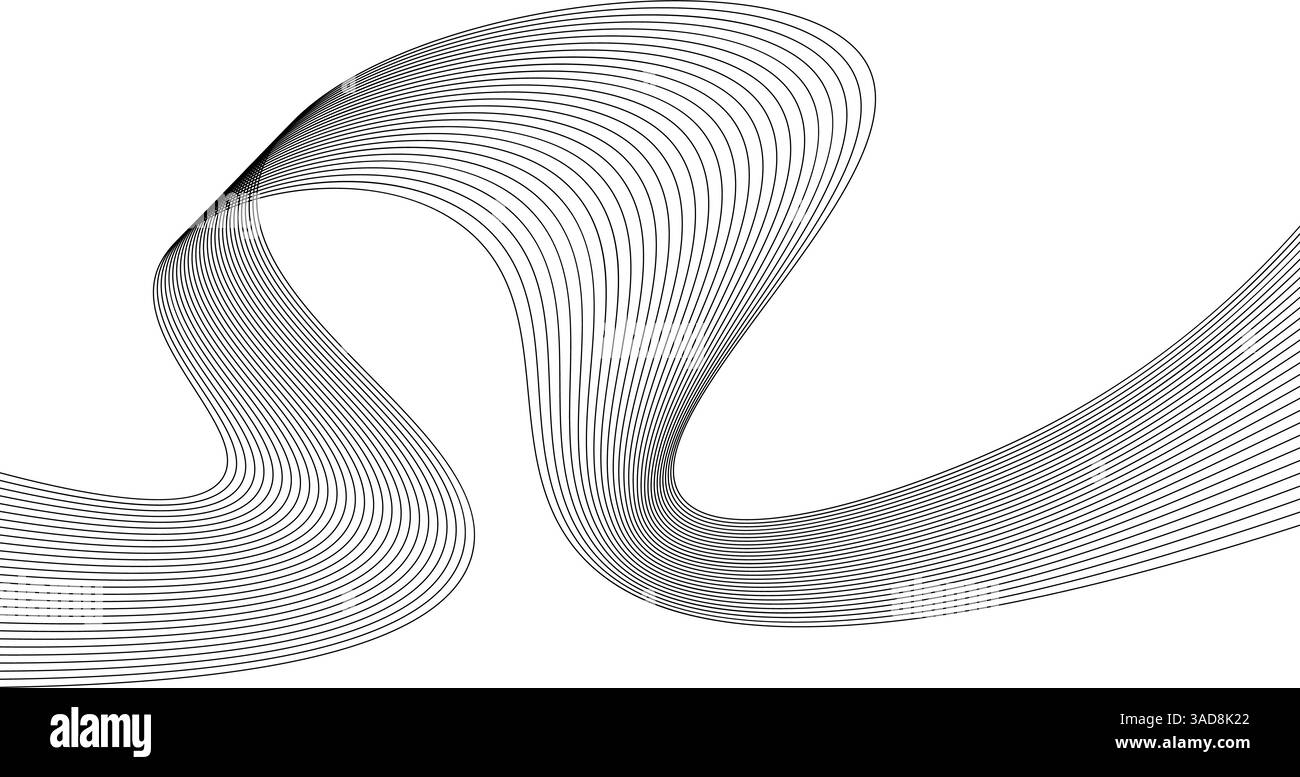 abstract curved lines of fluid motion. Vector illustration Stock Vector ...