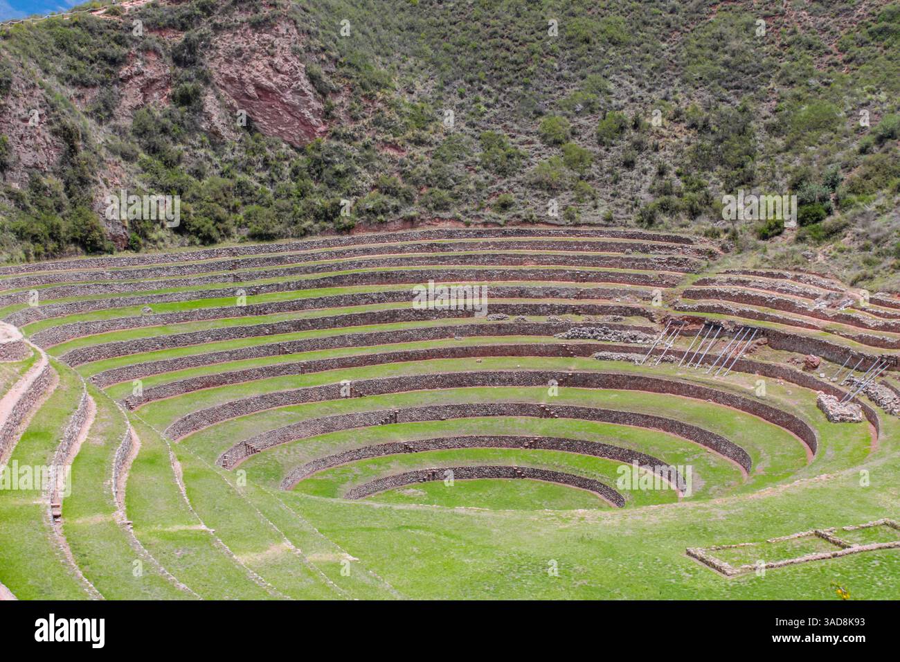 Moray circular terraces in Peru near Cusco city in sacred valley of ...