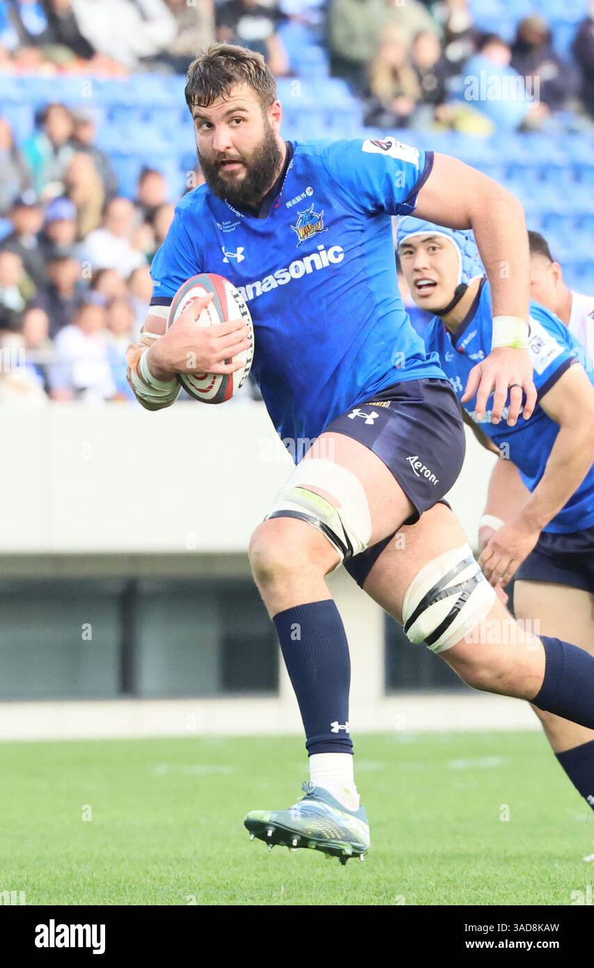 Tokyo, Japan. 5th Apr, 2025. Saitama Panasonic Wild Knights lock Lood ...