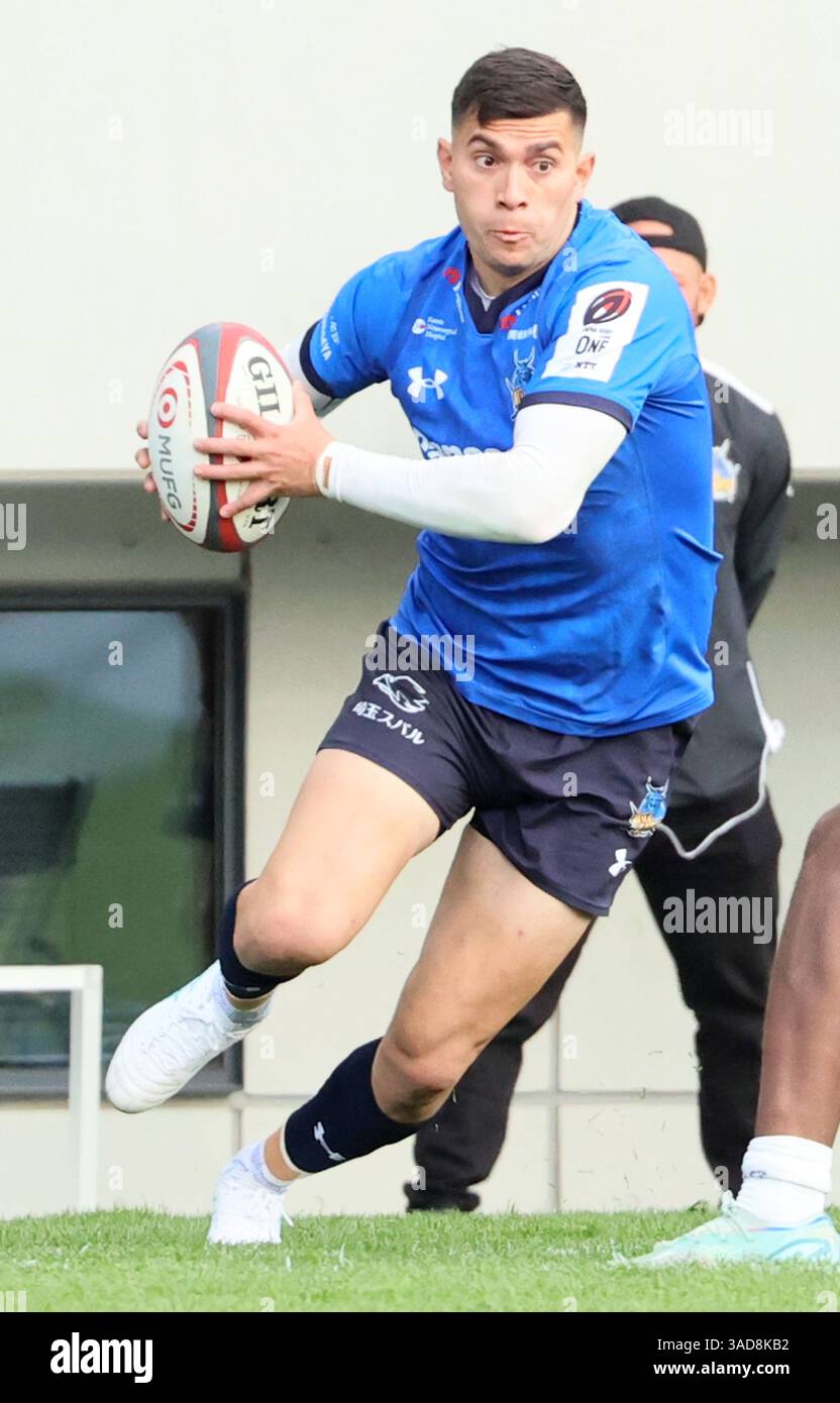 Tokyo, Japan. 5th Apr, 2025. Saitama Panasonic Wild Knights wing Joshua ...