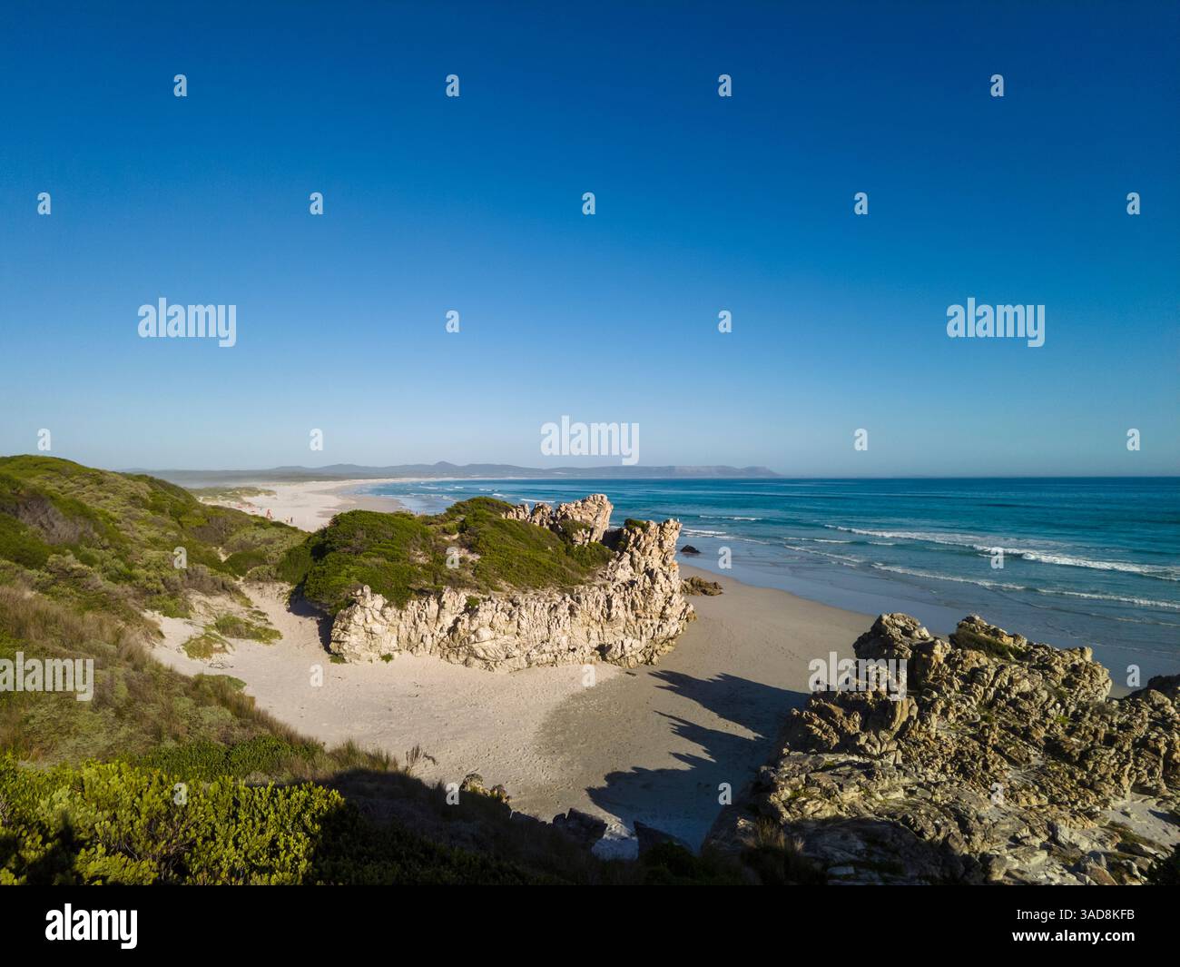 The glorious Hermanus coastline showing Grotto Beach in the distance ...