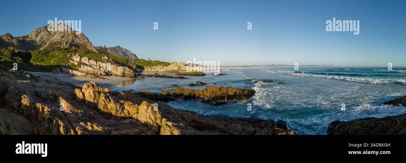 The glorious Hermanus coastline showing Grotto Beach in the distance ...