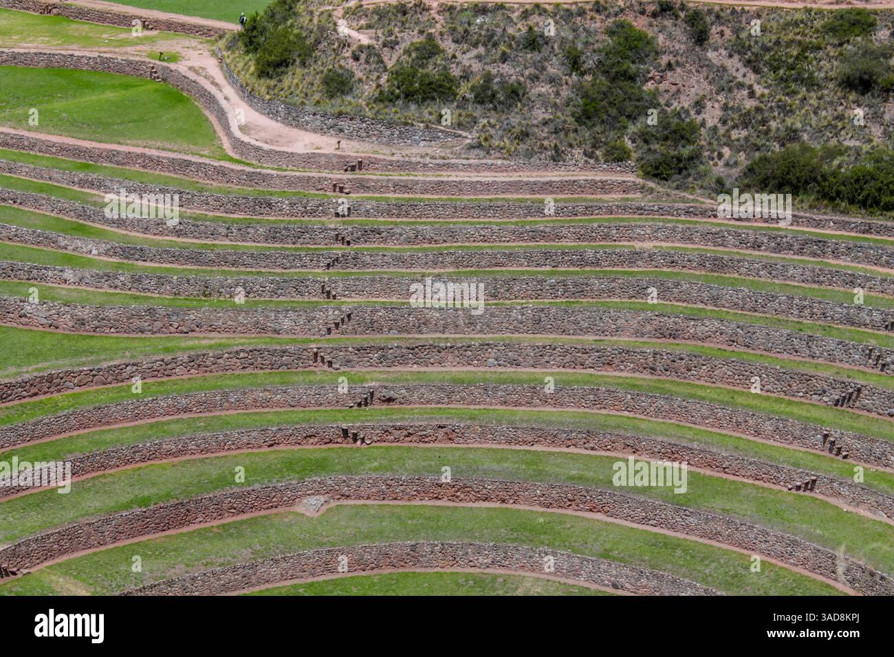 Moray circular terraces in Peru near Cusco city in sacred valley of ...