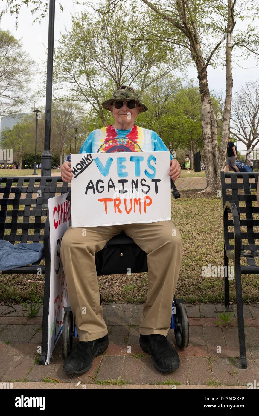 Norfolk, Virginia, USA, 5th April 2025: Demonstrators at Towne Point ...