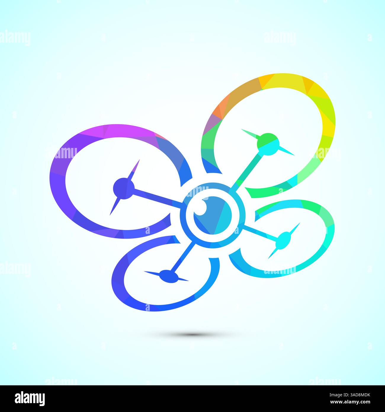 Drone icon design illustration. Drone Quadro copter logo sign symbol in ...