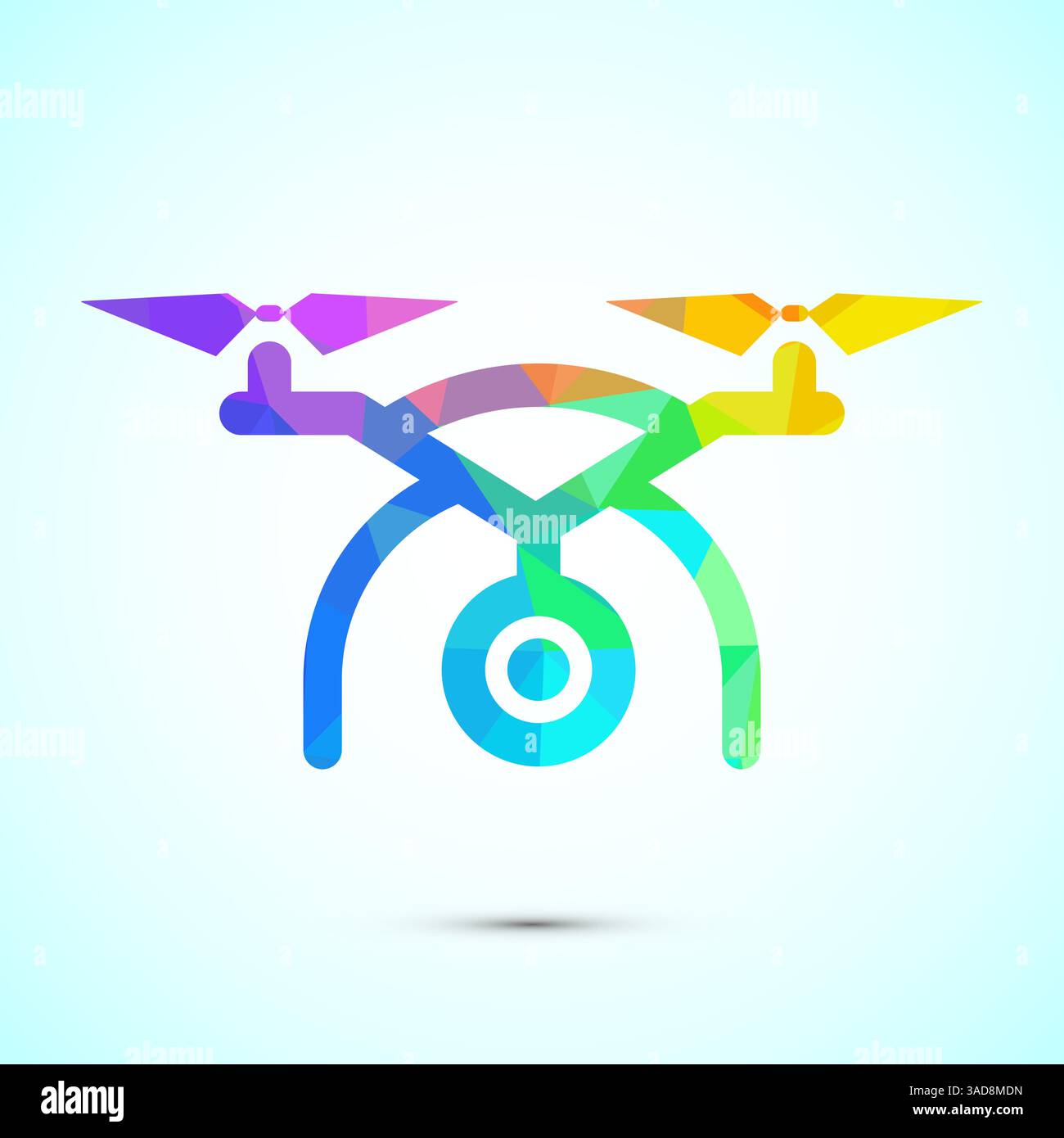Drone icon design illustration. Drone Quadro copter logo sign symbol in ...