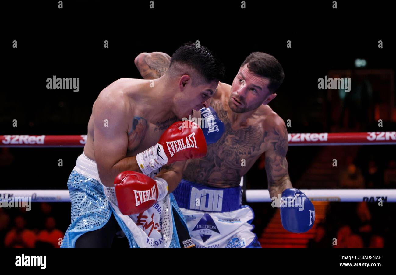 Mark Chamberlain (right) in action against Rodrigo Matias Areco (left ...