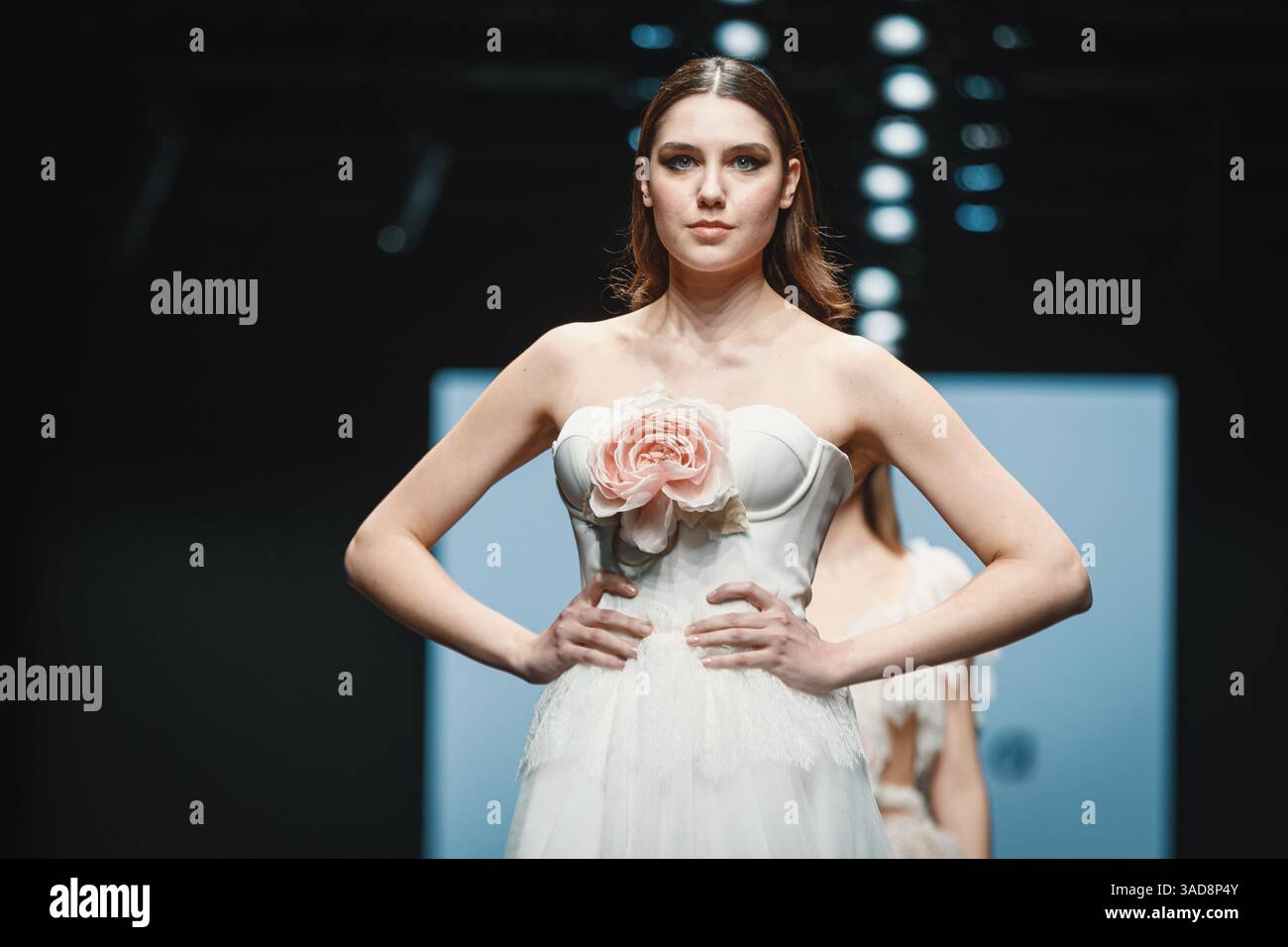 Milano, Italy. 05th Apr, 2025. Model during Si Sposa Italia Fashion ...