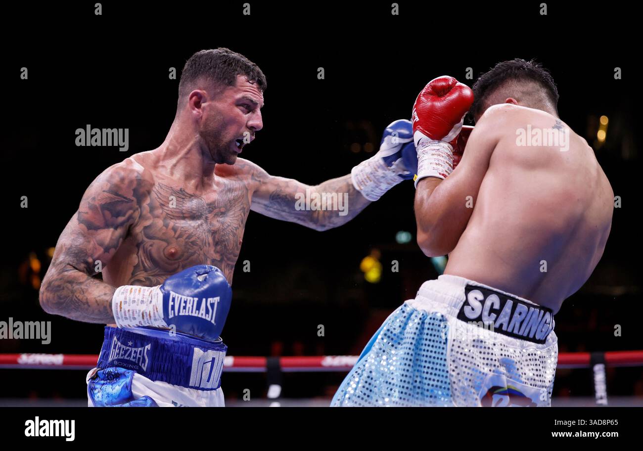 Mark Chamberlain (left) in action against Rodrigo Matias Areco (right ...