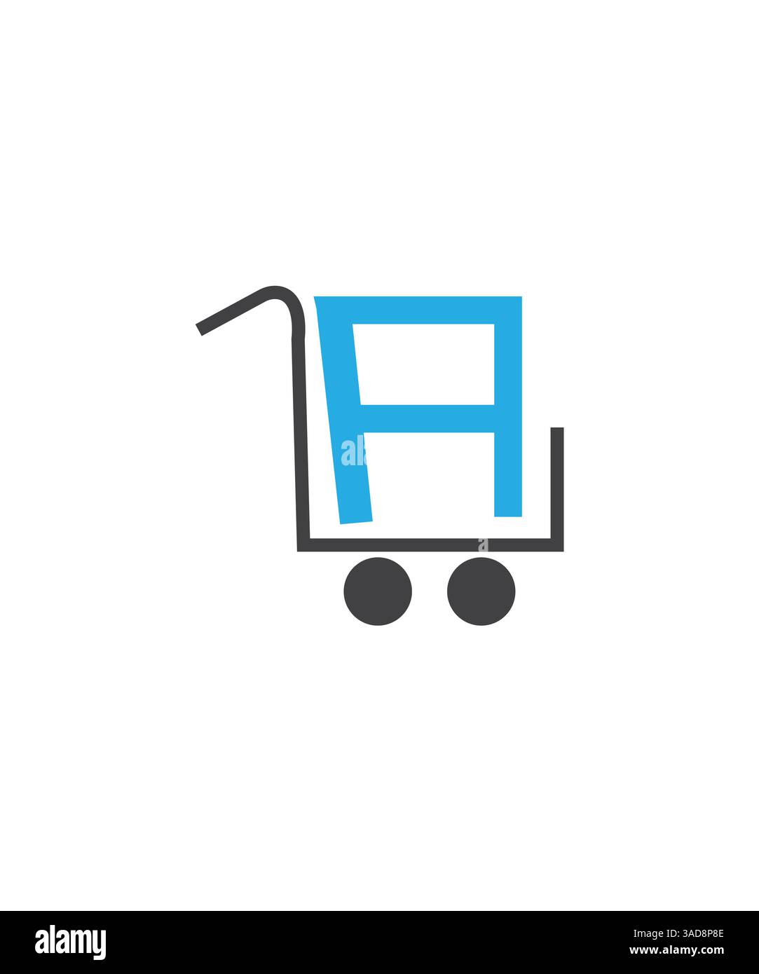 A letter trolley logo, A letter shopping logo design, Online shopping ...