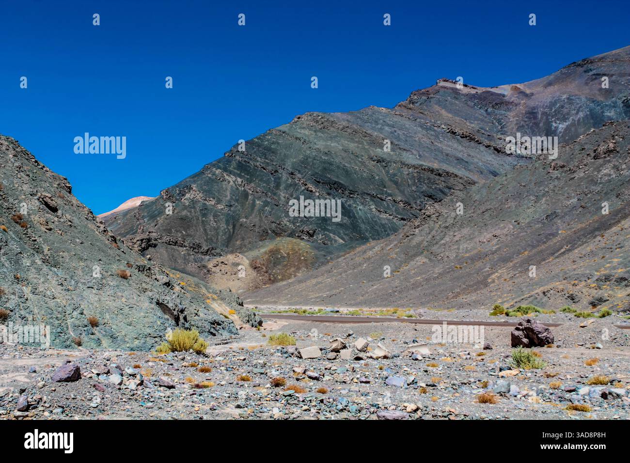 Atacama desert landscape in the Andes mountains of Chile in the Ojos ...