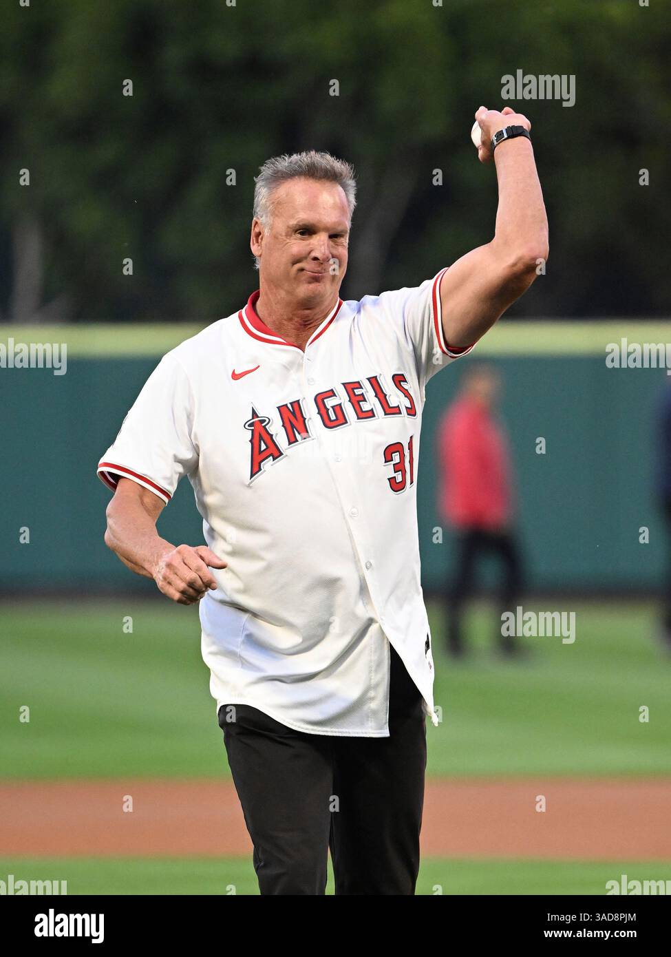 ANAHEIM, CA - APRIL 04: Former California Angels pitcher Chuck Finley ...