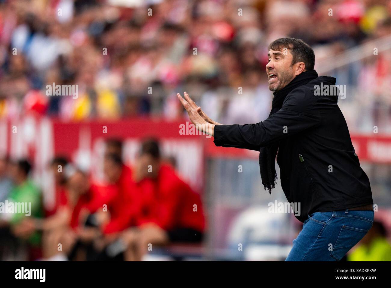 Girona, Spain. 5th Apr, 2025. Eduardo Chacho Coudet coach (Deportivo ...