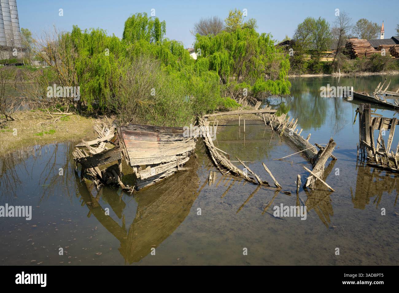 The cemetery of the Burci, typical Venetian merchant boats from the ...