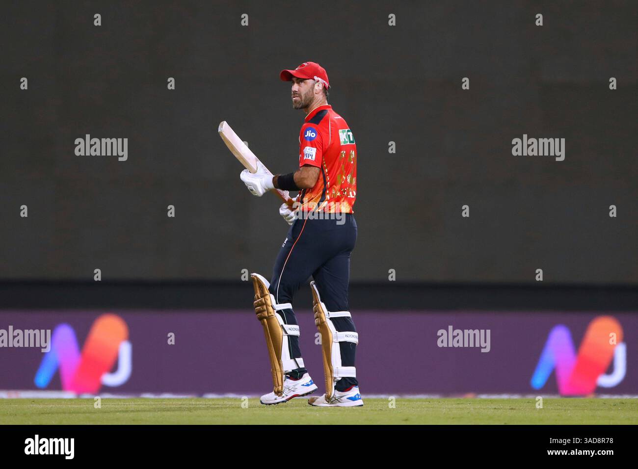 Punjab Kings' Glenn Maxwell walks off the field after losing his wicket ...