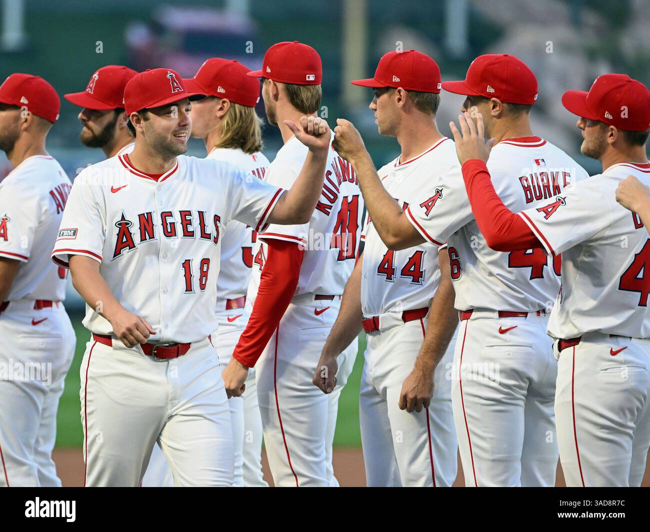 ANAHEIM, CA - APRIL 04: Los Angeles Angels first baseman Nolan Schanuel ...