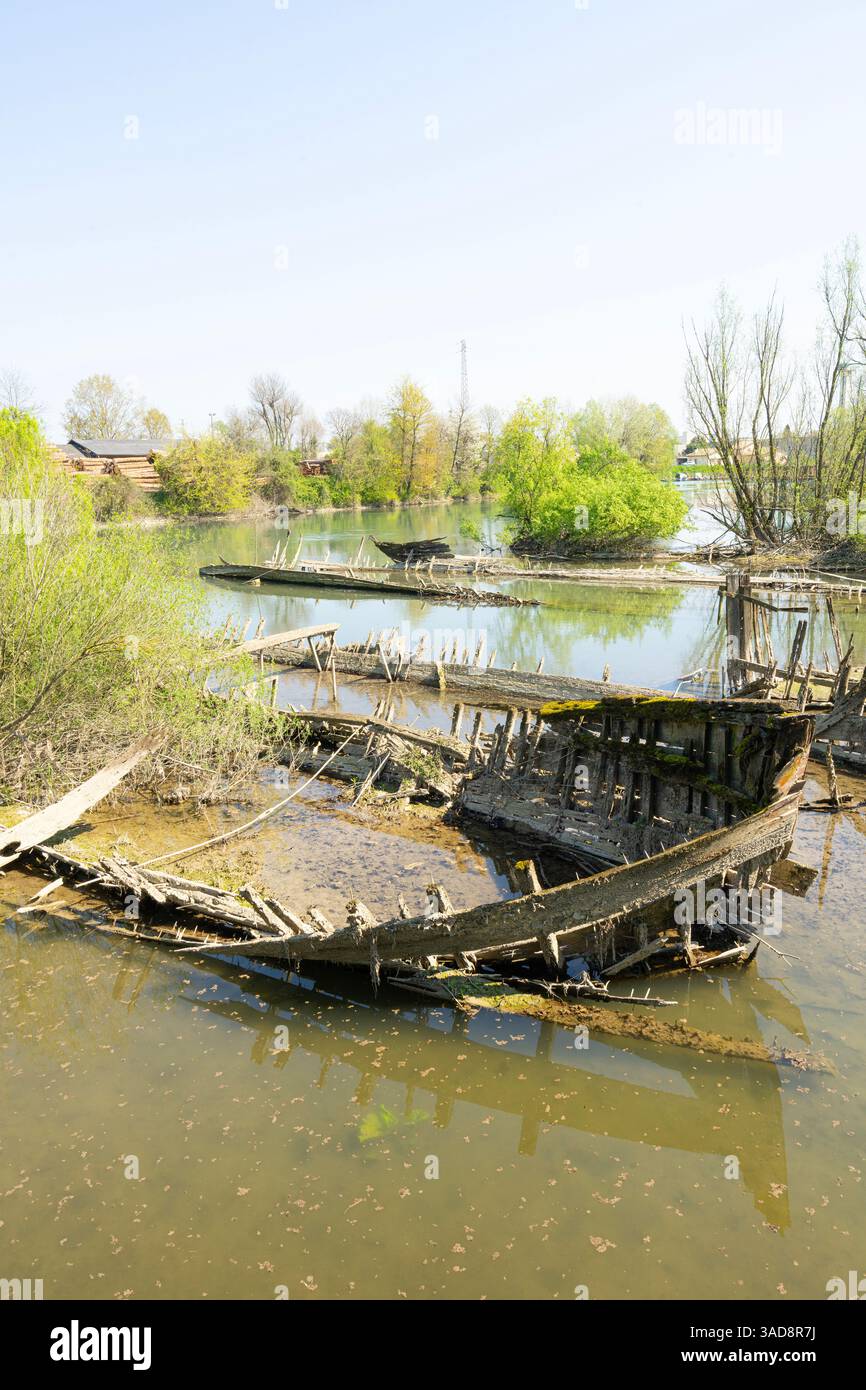 The cemetery of the Burci, typical Venetian merchant boats from the ...