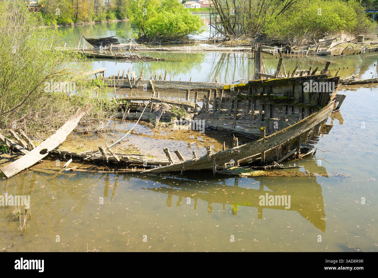 The cemetery of the Burci, typical Venetian merchant boats from the ...