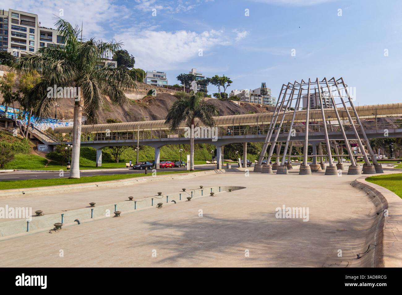 Pedestrian bridge at Agua Dulce, Chorrillos - Lima, Peru Stock Photo ...