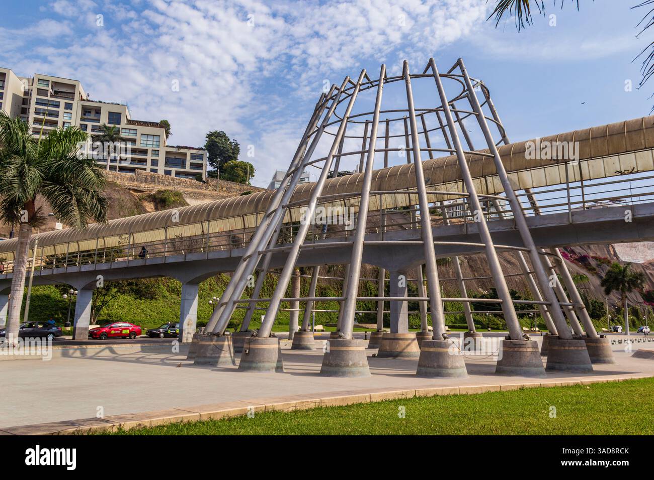 Pedestrian bridge at Agua Dulce, Chorrillos - Lima, Peru Stock Photo - Alamy