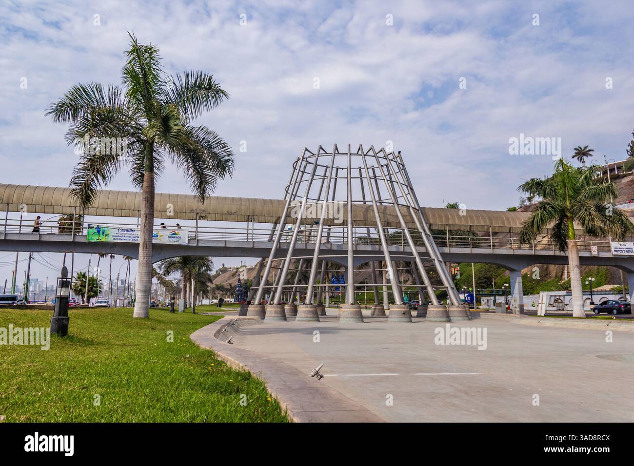 Pedestrian bridge at Agua Dulce, Chorrillos - Lima, Peru Stock Photo ...
