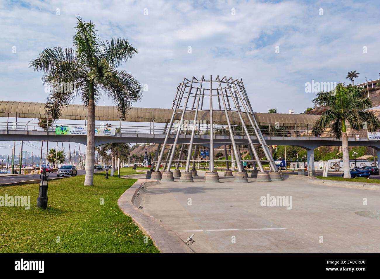 Pedestrian bridge at Agua Dulce, Chorrillos - Lima, Peru Stock Photo ...
