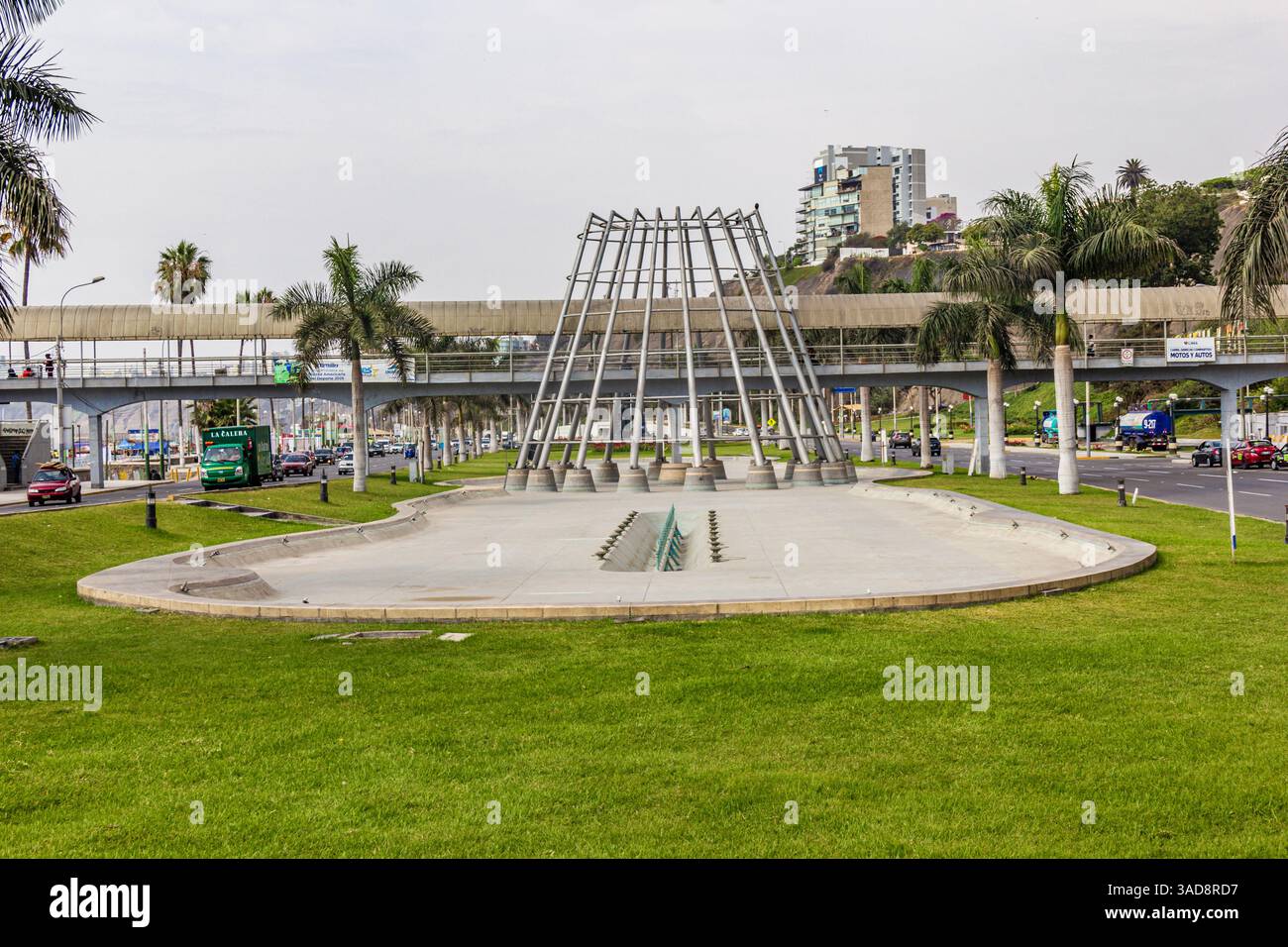 Pedestrian bridge at Agua Dulce, Chorrillos - Lima, Peru Stock Photo ...