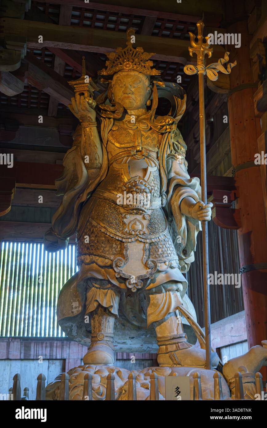 Nara, Japan - Sep 26 2024, vertical view from below of ancient wooden ...