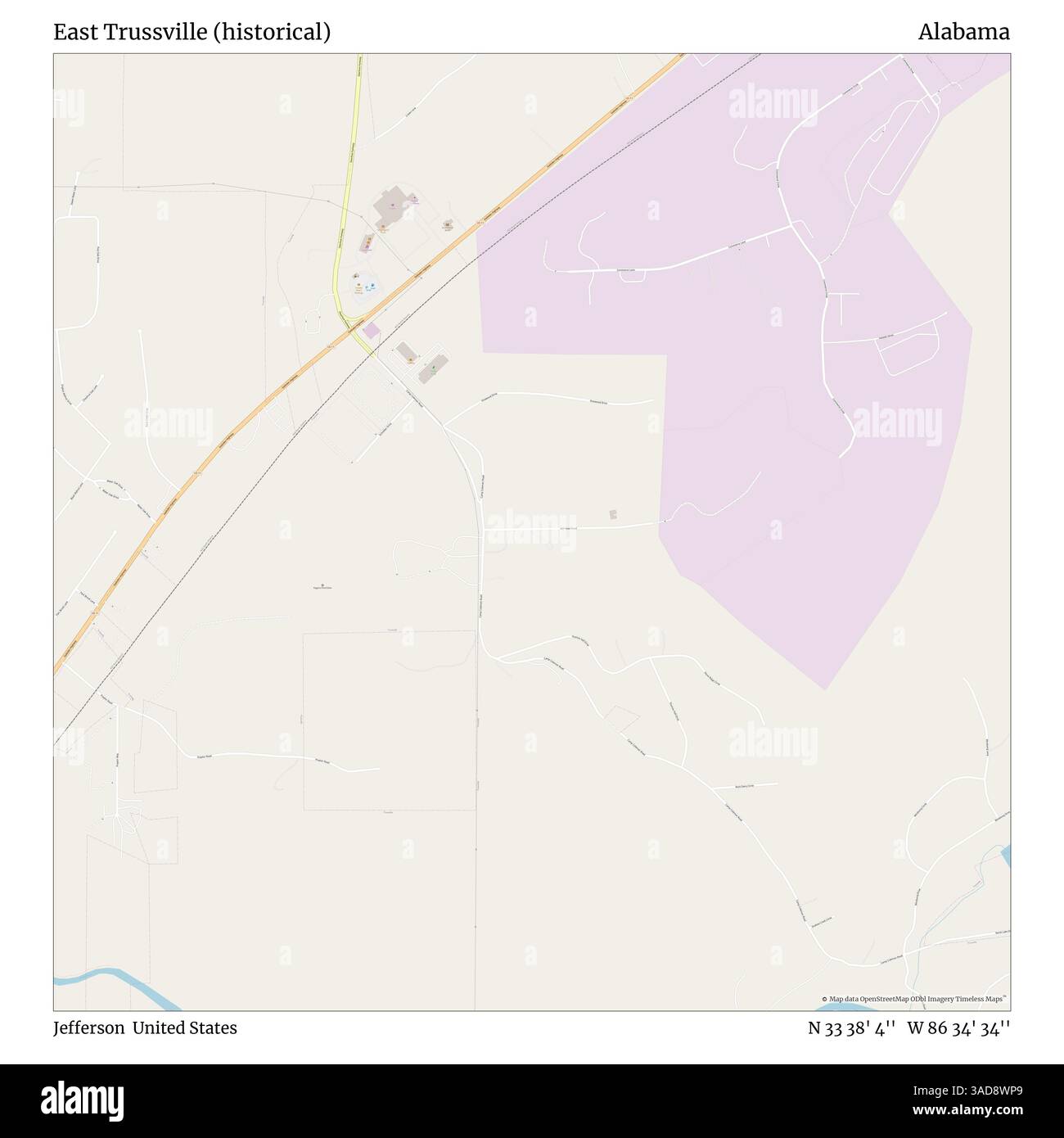 East Trussville (historical), Jefferson, United States, Alabama, N 33 ...