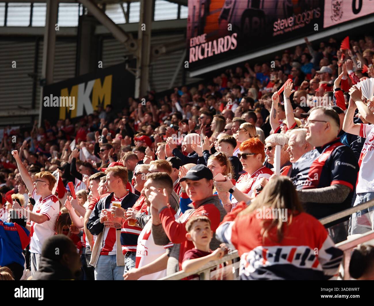 Hull KR fans building up the atmosphere within the stands before the ...
