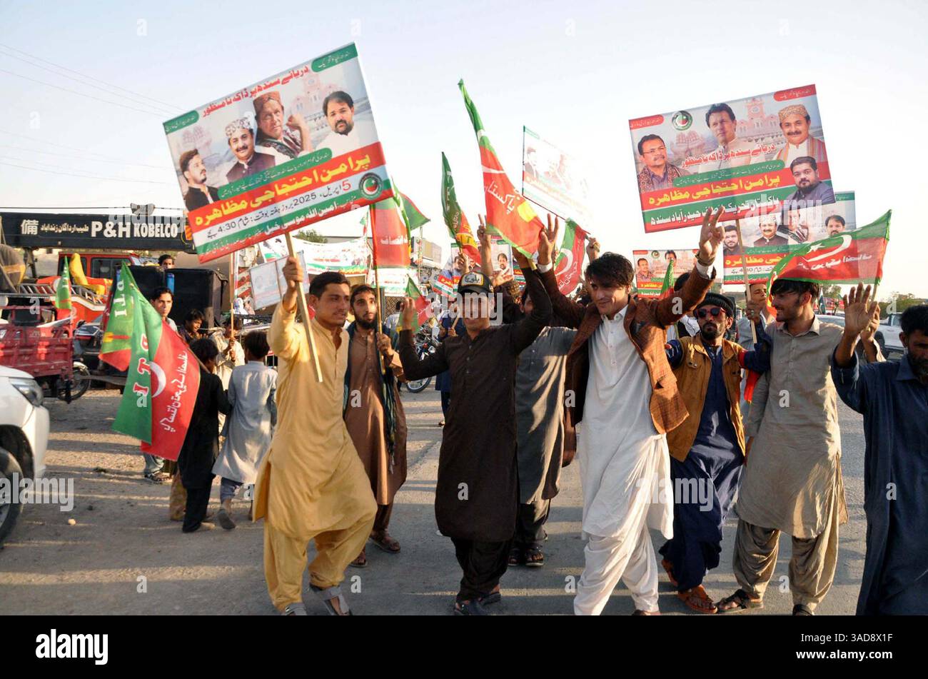 Leaders and members of political parties are holding Save River Indus ...