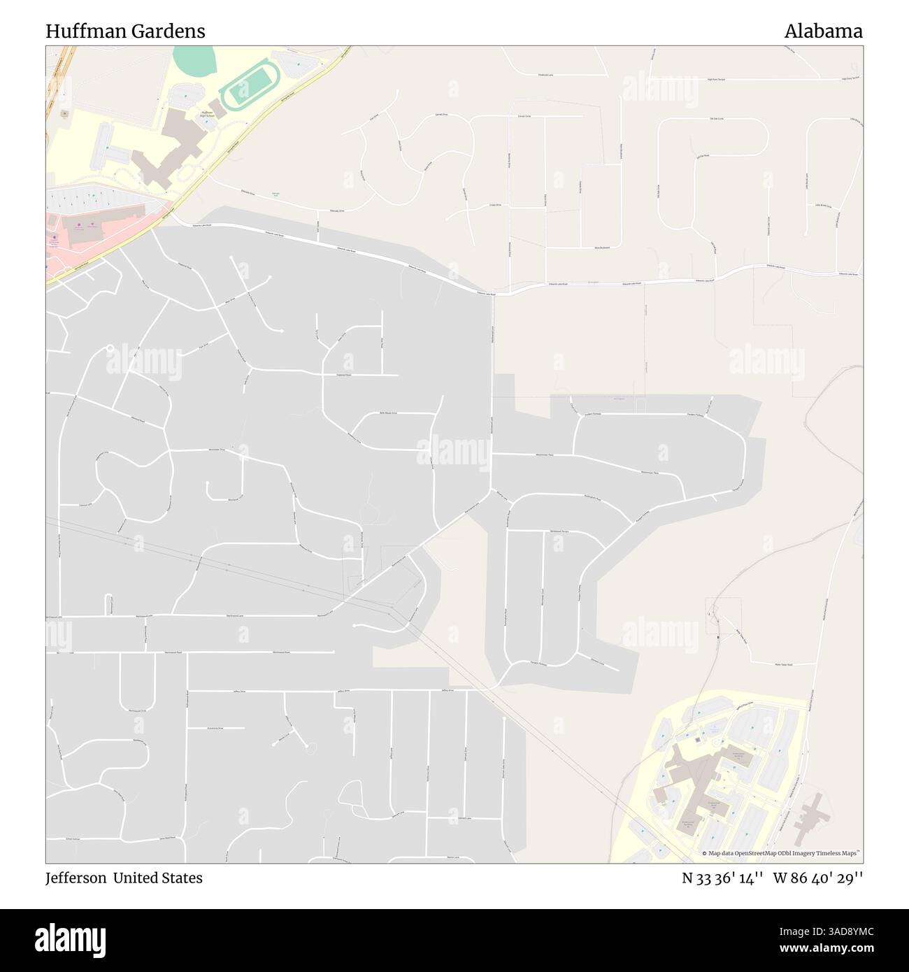 Huffman Gardens, Jefferson, United States, Alabama, N 33 36' 14'', W 86 ...