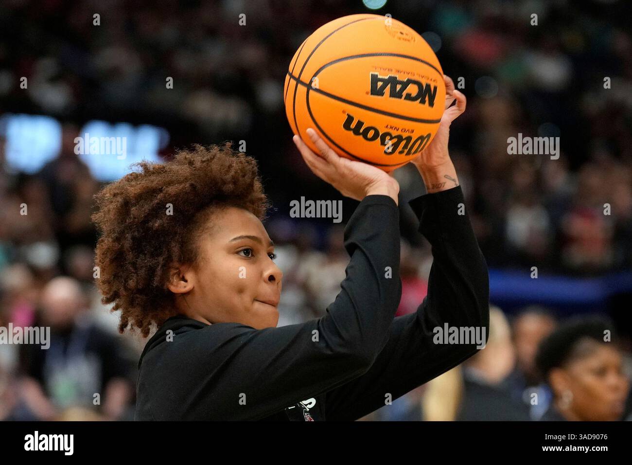 South Carolina guard Maddy McDaniel shoots during practice at the Final ...