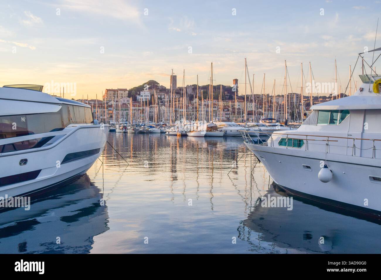 Cannes, France, 2019. Old Port of Cannes and Le Suquet. Credit: Vuk ...