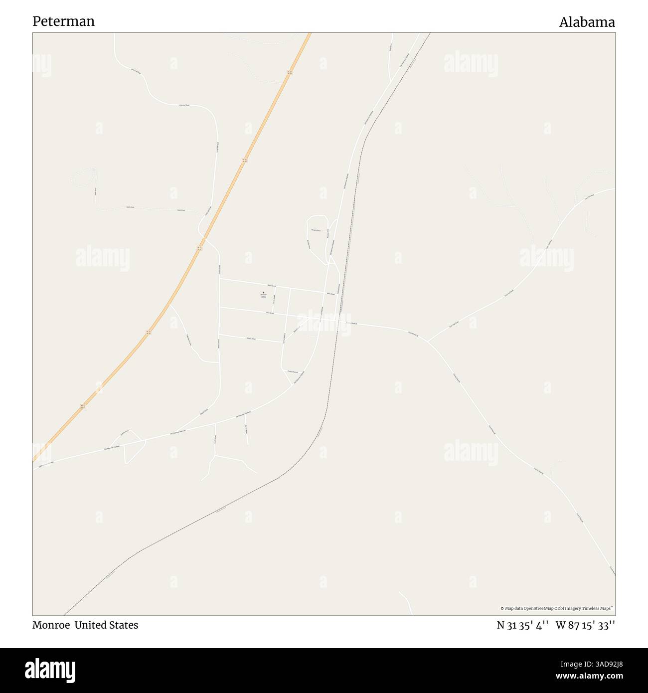 Peterman, Monroe, United States, Alabama, N 31 35' 4'', W 87 15' 33 ...