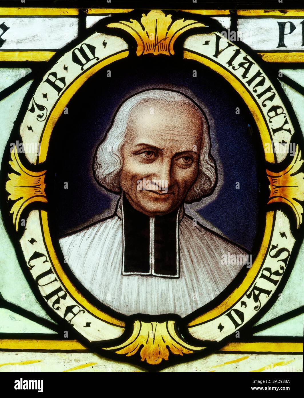 Satigny, Suisse - 06-28-2024: Stained glass (19th century) of St. John ...