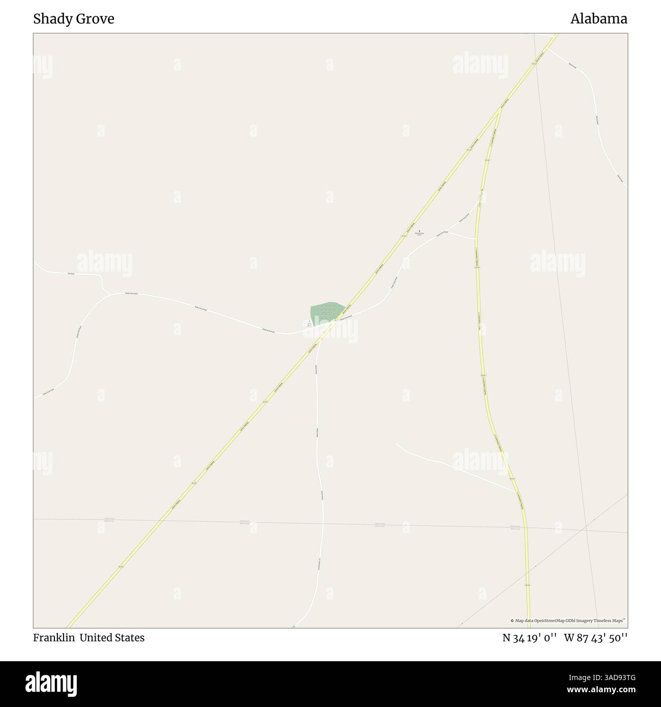 Shady Grove, Franklin, United States, Alabama, N 34 19' 0'', W 87 43 ...
