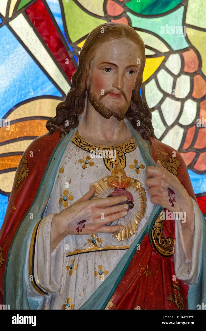 Saint Badolph, FRANCE - 07-09-2024: Statue (19th of Sacred Heart of ...