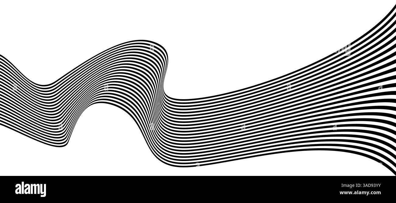 abstract curved lines of fluid motion. Vector illustration Stock Vector ...