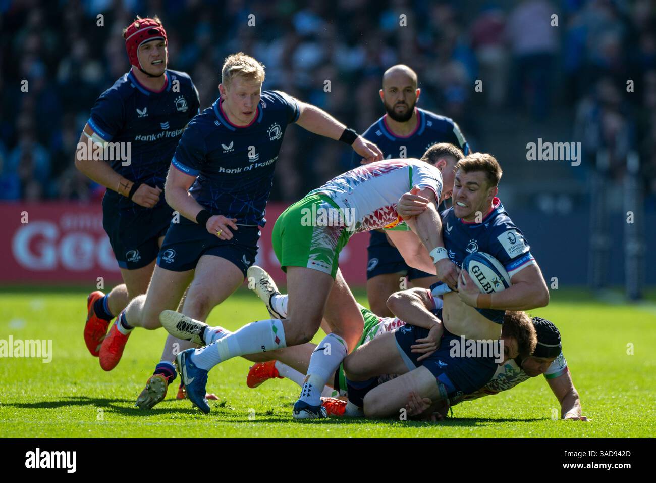 Dublin, Ireland. 05th Apr, 2025. Garry Ringrose of Leinster with the ...